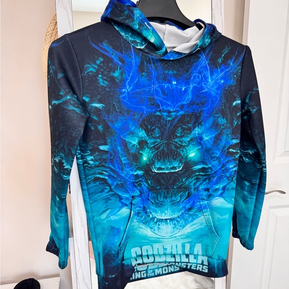 Shirts & Tops | Blue Godzilla Hoodie | Poshmark